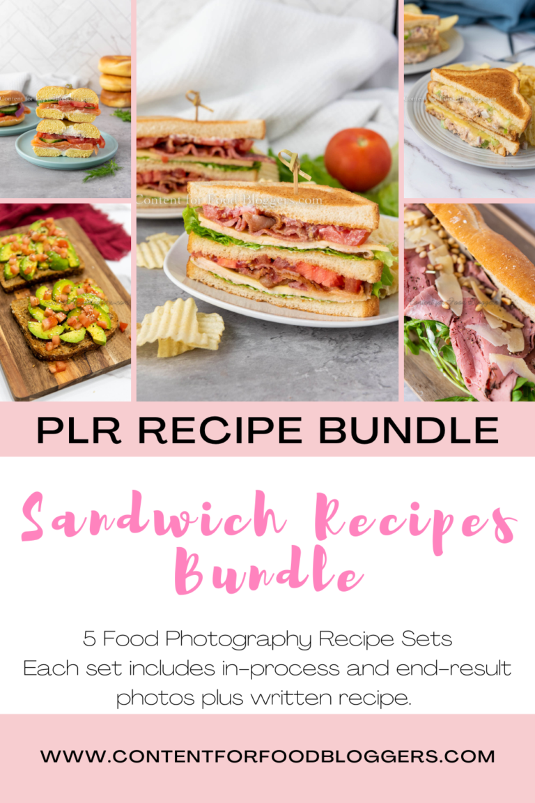 PLR Bundle - Sandwich Recipes Bundle - Content For Food Bloggers