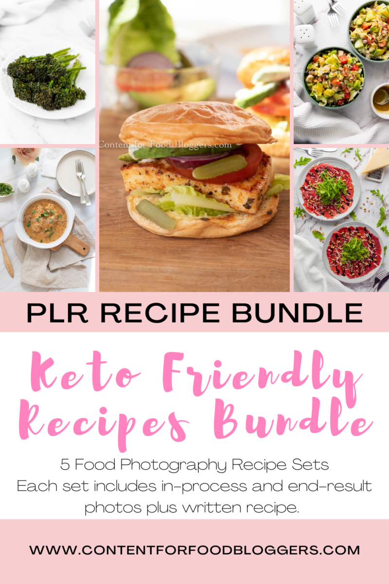 PLR Bundle - Keto Friendly Recipes Bundle - Content For Food Bloggers