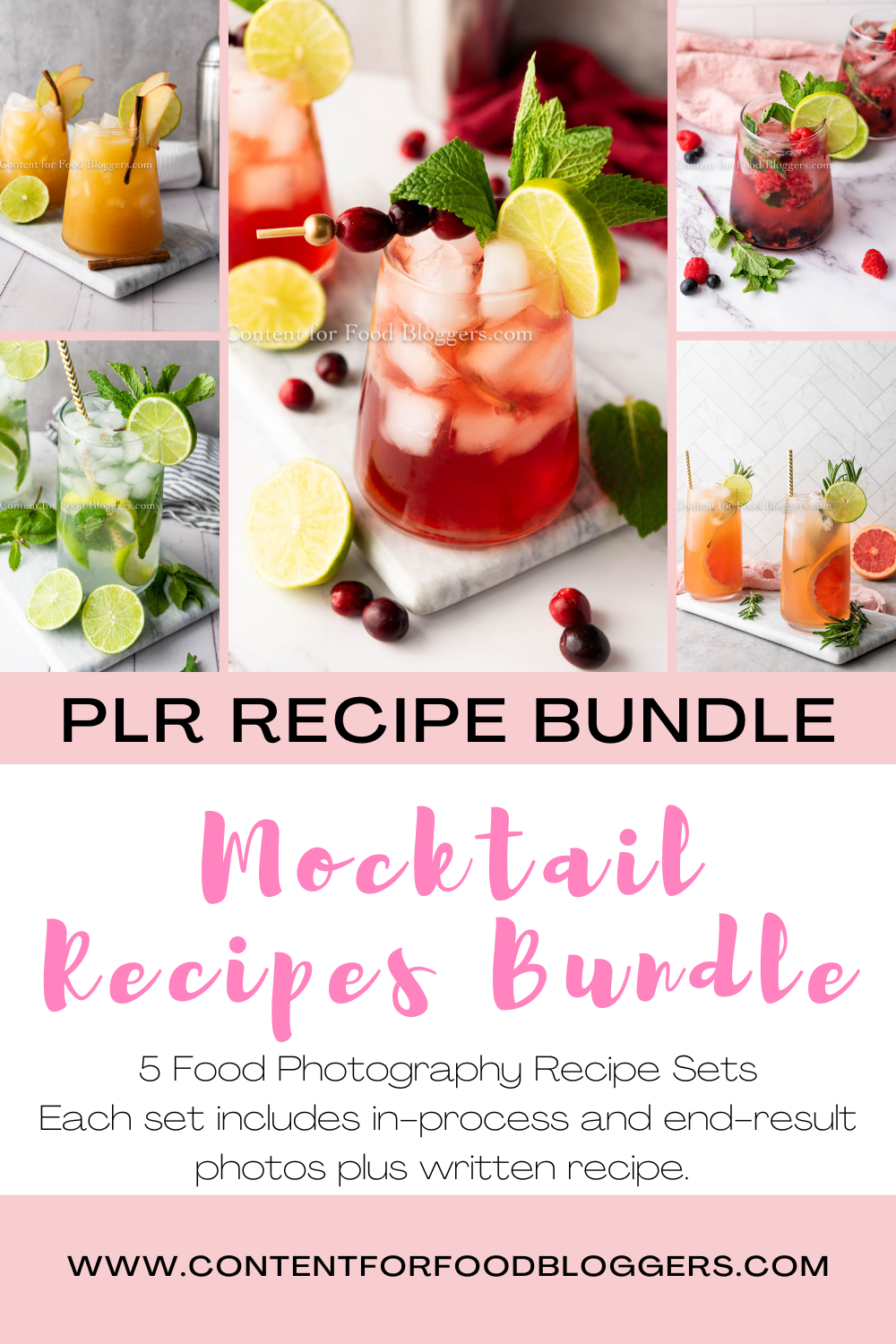 PLR Bundle - Mocktails Recipes Bundle - Content For Food Bloggers