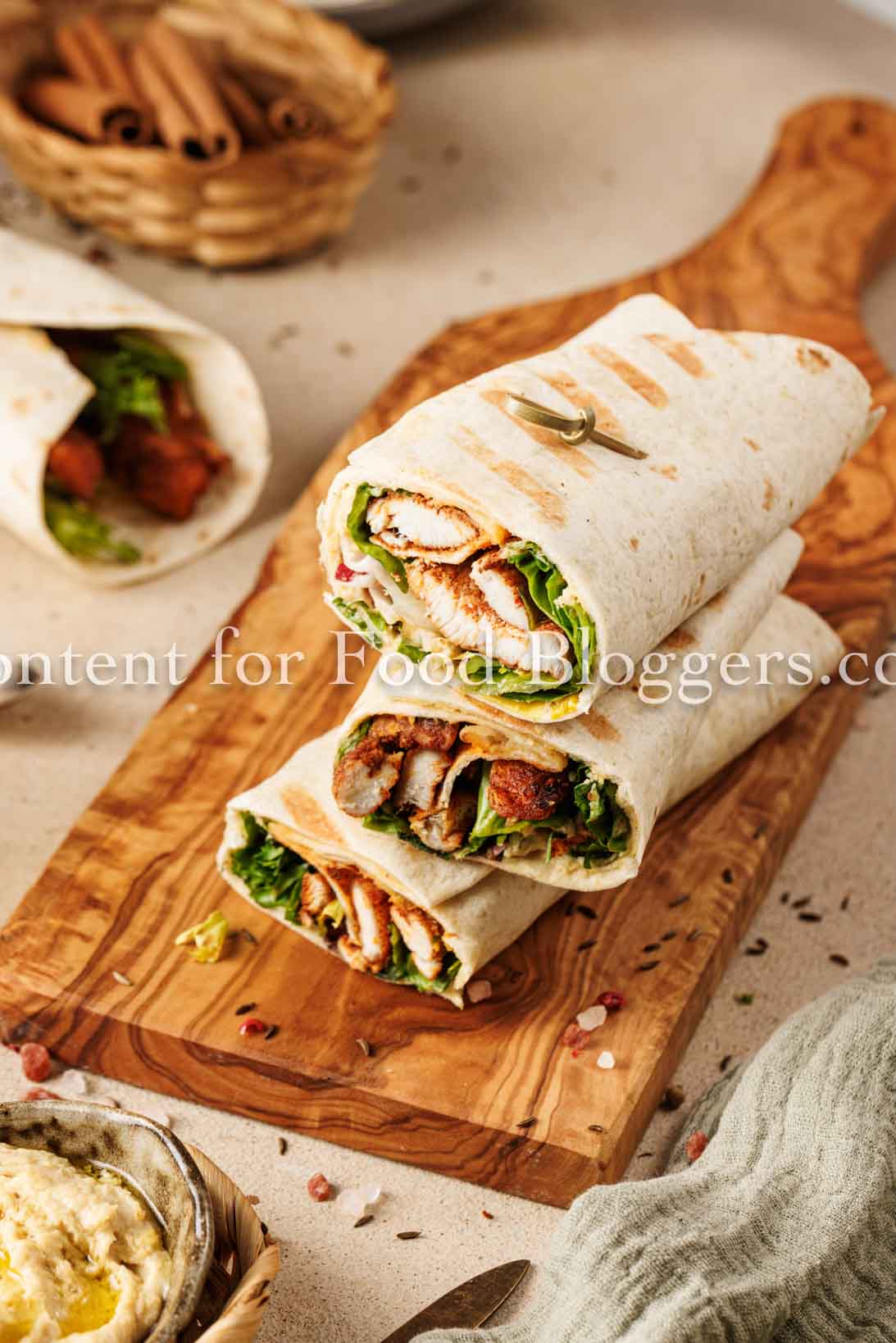 PLR Recipe - Moroccan Chicken Wrap - Content For Food Bloggers