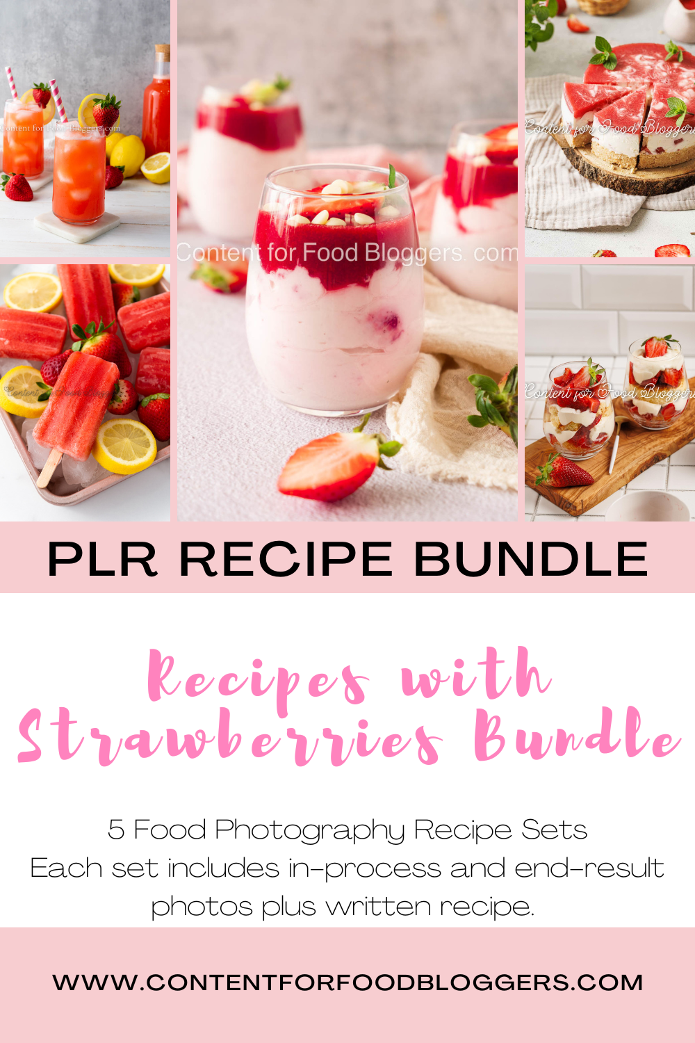 PLR Bundle - Recipes with Strawberries Bundle - Content For Food Bloggers